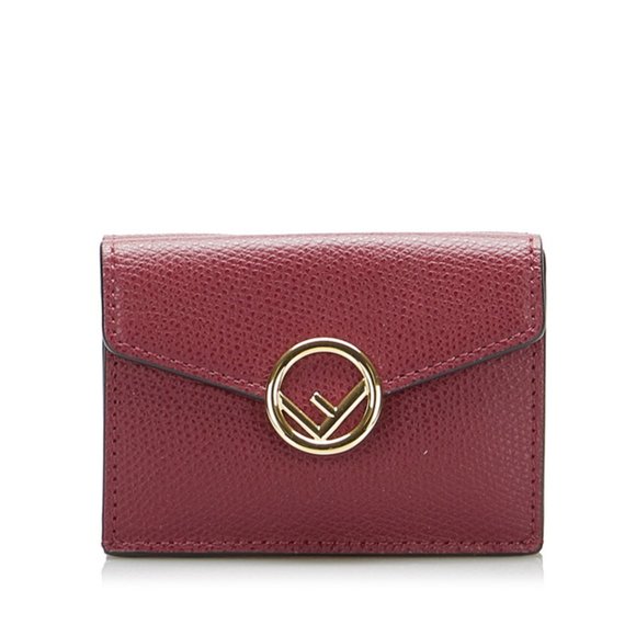 Fendi | Bags | Fendi F Is Trifold Wallet 8m395 Wine Red Leather Ladies | Poshmark